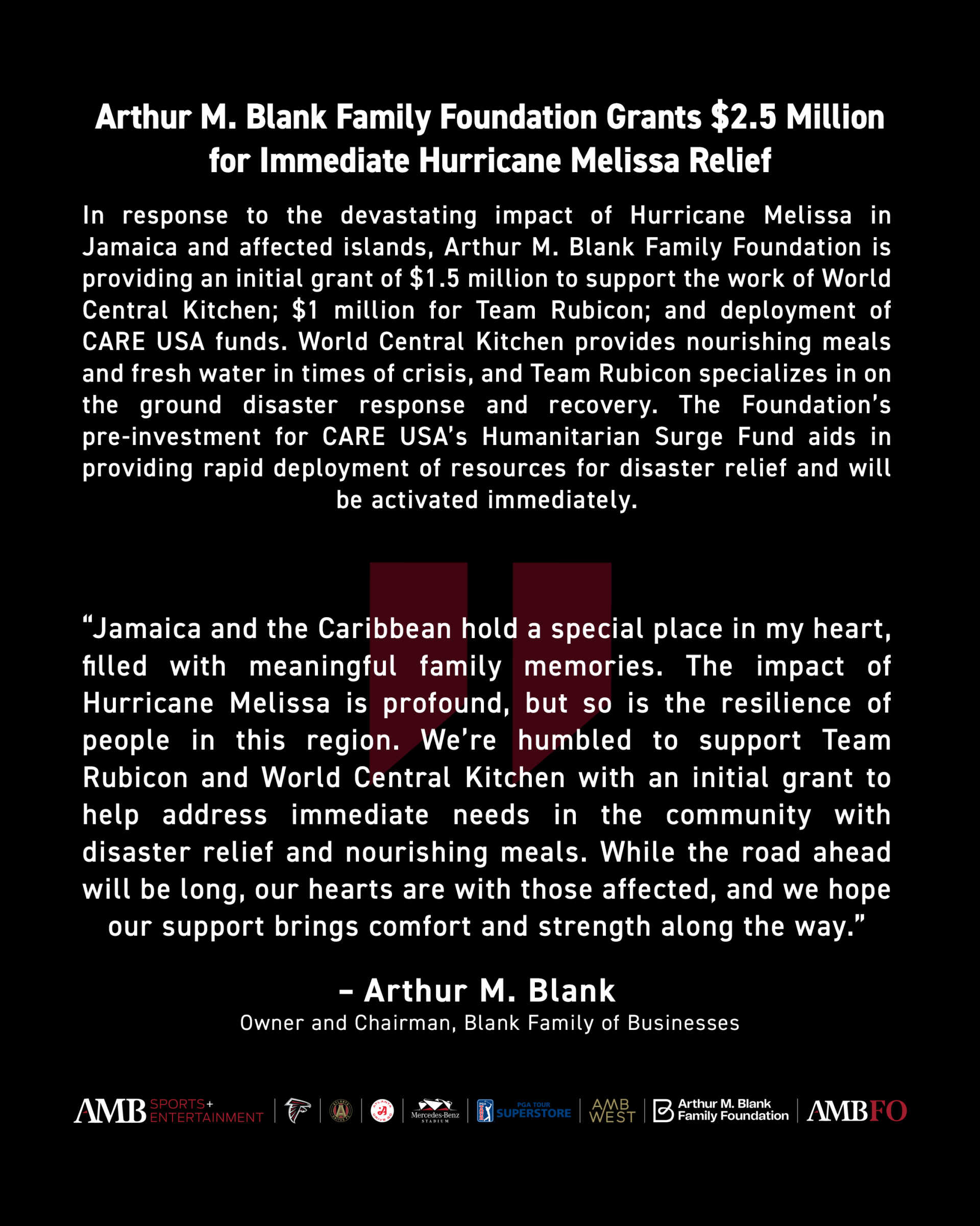 | Arthur M. Blank Family Foundation Grants $2.5 Million for Immediate ...